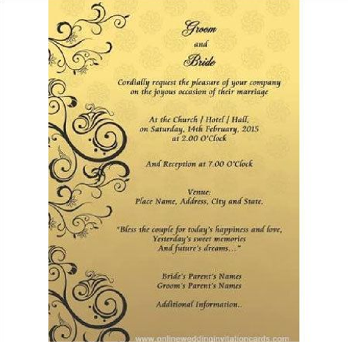 Reception Card Printing Services at best price in Chennai Tamil Nadu ...