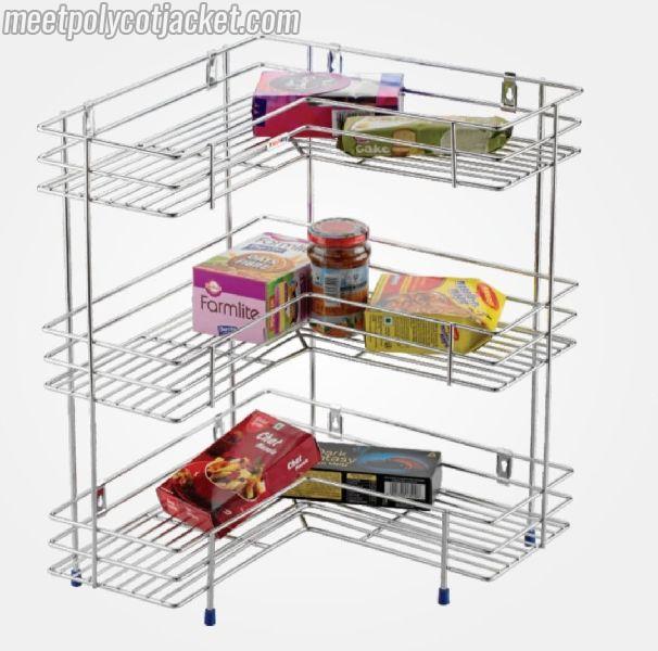 3 Layer Stainless Steel Corner Stand Rack at Rs 530 / Piece in Rajkot ...