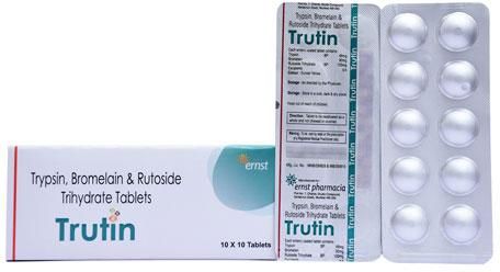 Trypsin, Bromelain and Rutoside Trihydrate Tablets at Best Price in ...