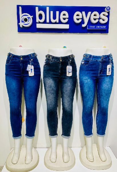 Dobby women denim jeans, Feature : Color Fade Proof, Technics : Yarn Dyed, Woven, Washed, Plain ...