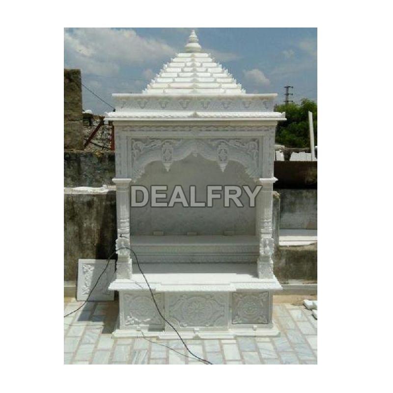 Indian White Marble Pooja Temple Handicraft, Shape : Rectangle at best ...