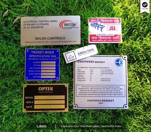 Stainless Steel Label at best price INR 500 / Square Inch in Indore ...