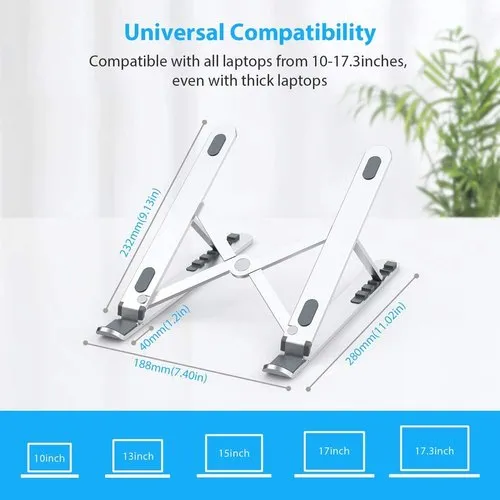 Metal Premium Aluminium Laptop Stands, Size : 12 inch, Color : Black at ...