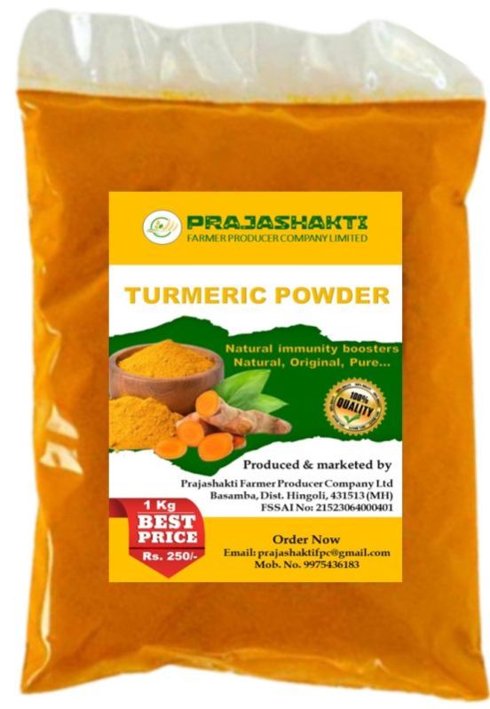 Prajashakti Natural Dried Pure Turmeric Powder, Certification : FSSAI ...