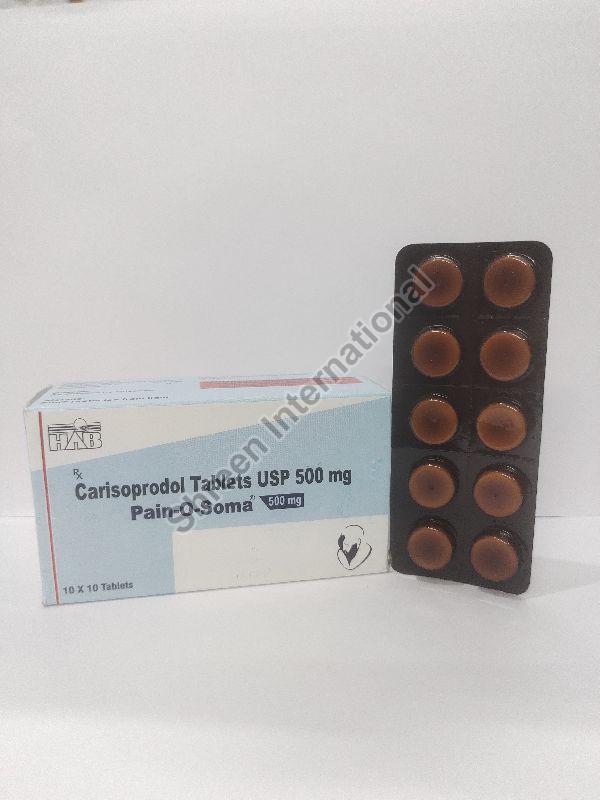 Pain O Soma 500 Mg Tablets, for Hospital, Composition : Carisoprodol ...