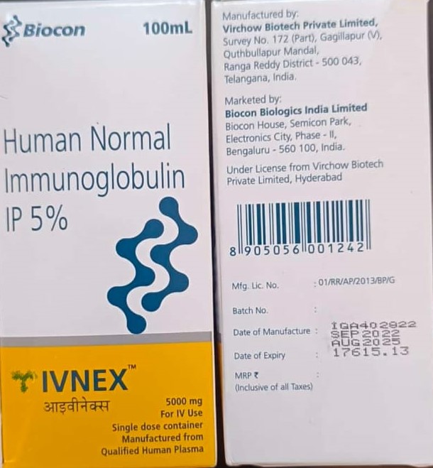 ivnex human normal immunoglobulin injection, for COMMERCIAL, Grade ...