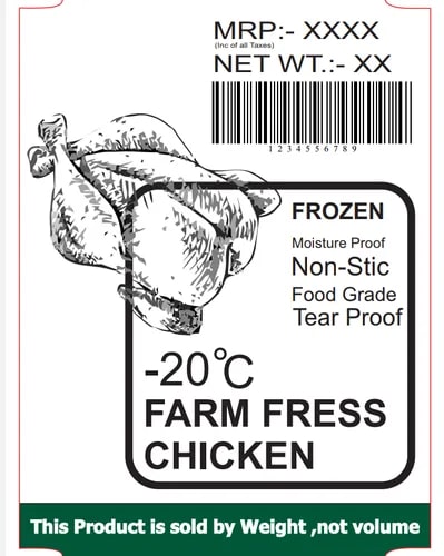Custom And Blank Labels For Frozen & Chiller Meat at Rs 2 / in Delhi