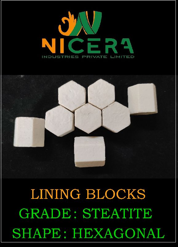 Solid Steatite Hexagonal Lining Blocks, for Industrial, Color : Off White at Rs 109 / Kilogram ...