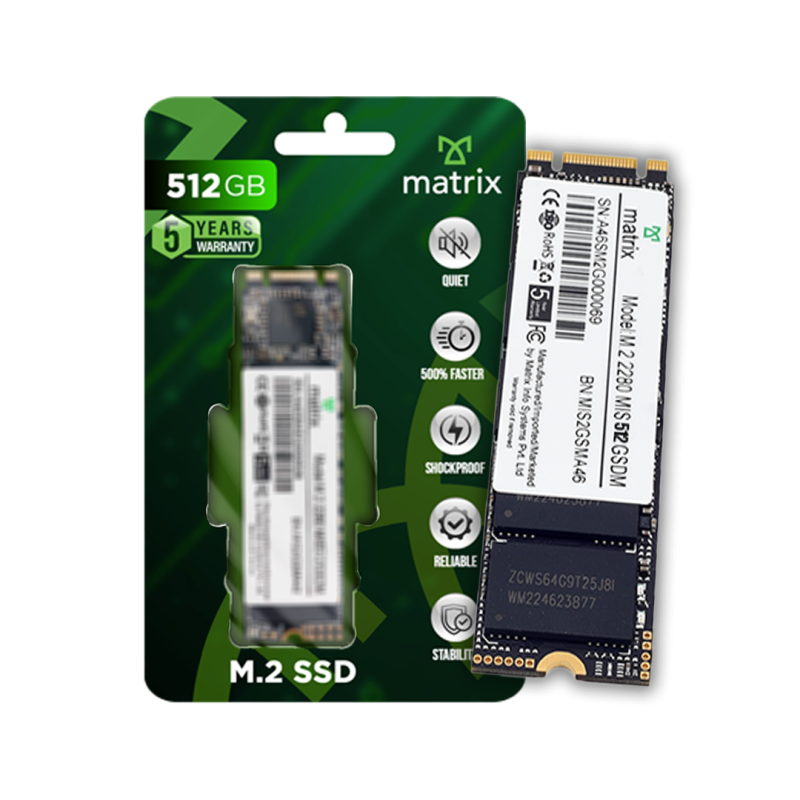 Matrix M.2 ssd 512gb, for Industrial Use, Desktop Laptop, Certification ...