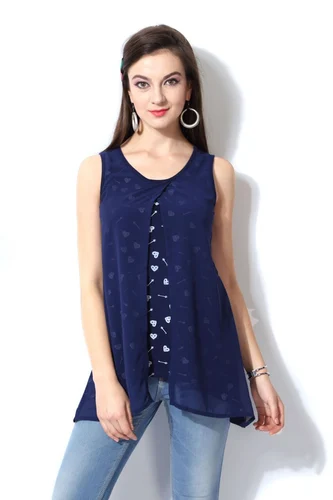 Cotton Ladies Fancy Top, Size : All Sizes, Pattern : Plain, Printed at ...