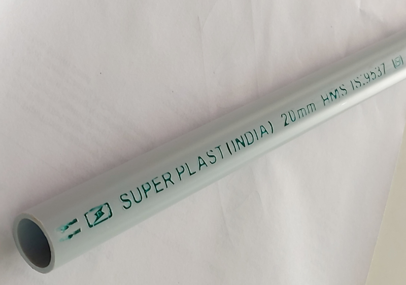 Grey pvc electrical conduit pipes FRLS, Length : 3 metre, Certification ...