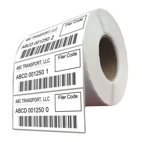 Rectangular Paper Laminated Barcode Sticker, For Shipping Labels, Color ...