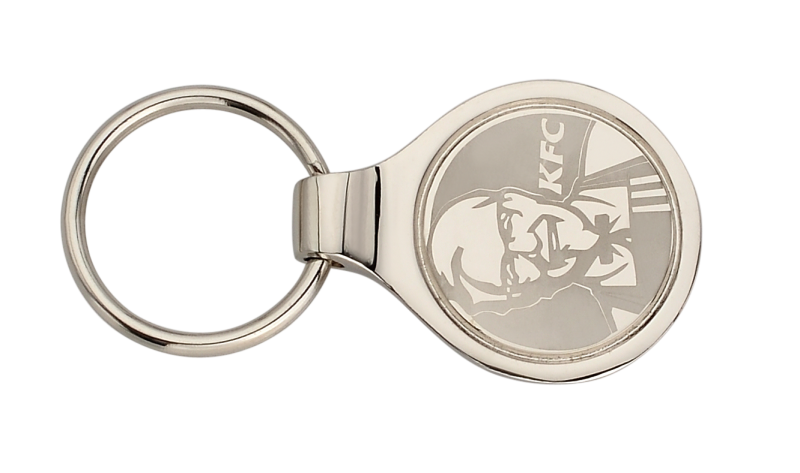 KFC Zinc Laser Engraved Keychain, Pattern : Printed, Specialities ...