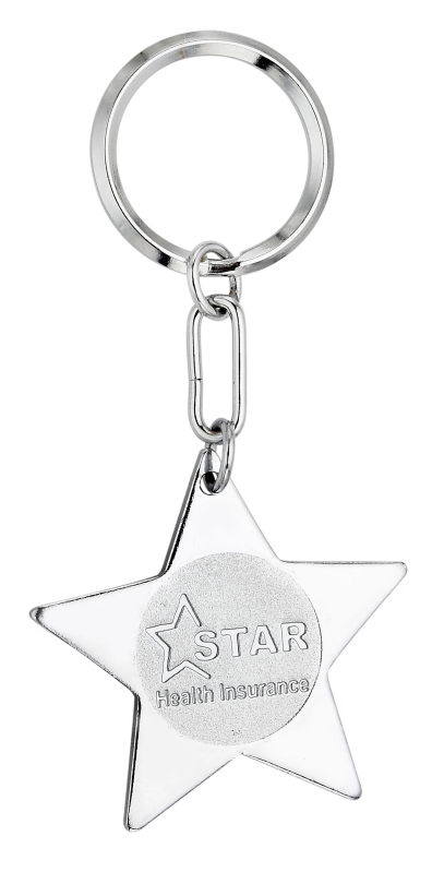 Chrome Mild Steel Star Shaped Keychain, Pattern : Printed, Specialities ...