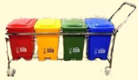 Wheeled Stainless Steel Dust Bin Trolley, for Moving Dustbin, Feature ...