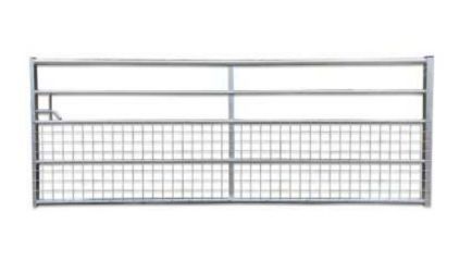 Silver Rectangular Polished Metal Half Mesh Field Gate, Width : 4-6ft ...
