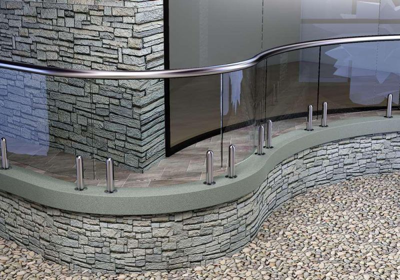 Transparent Bend Glass Hand Railing, Pattern : Plain, Printed at Best ...