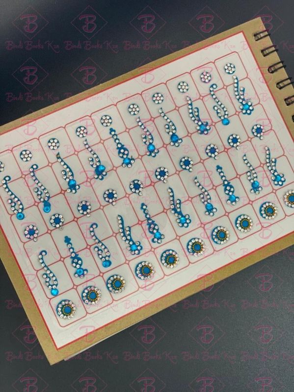 Stone Velvet Blue Designer Bindi, for Parlour, Personal, Occasion ...