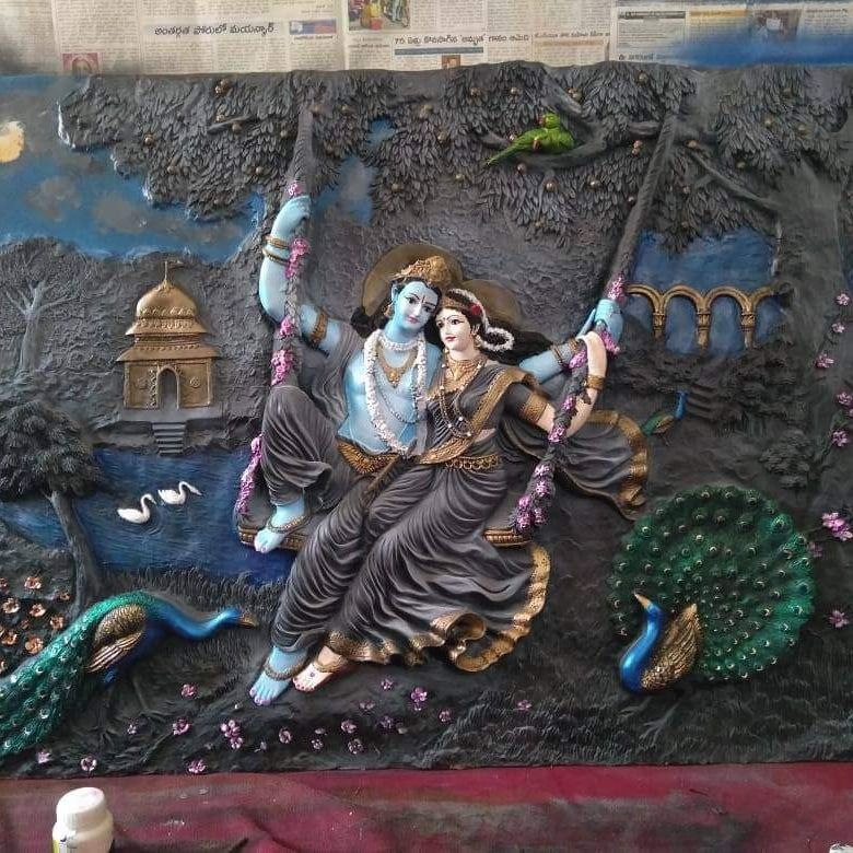 Fibre Casting Radha Krishna Frame 5/4 feet at Rs 6500 in North 24 ...