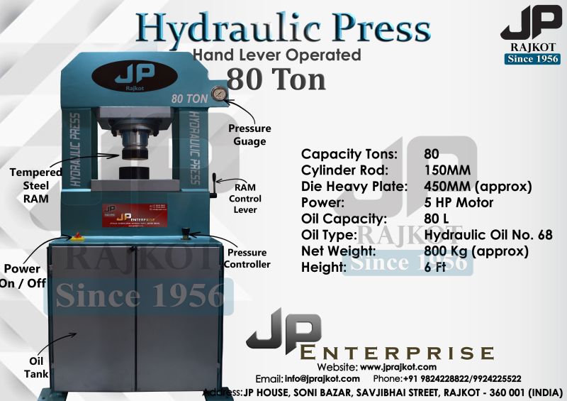 JP Gold Coin & Die Pressing 80 Ton Hydraulic Press Machine at Best ...