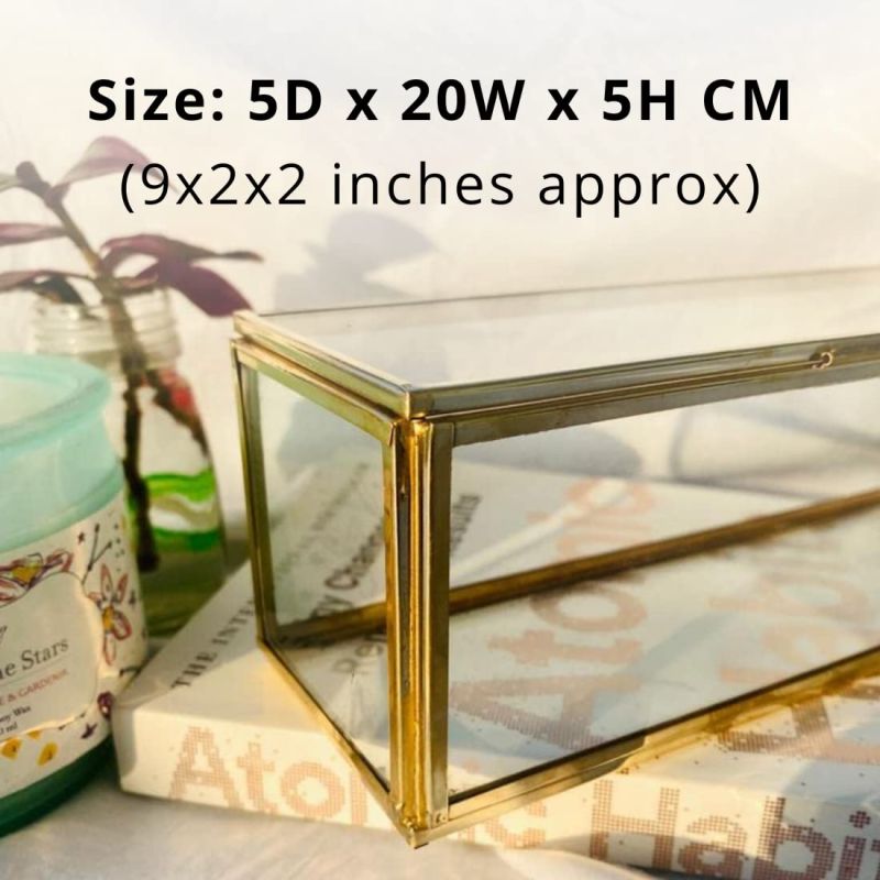 Rectangular Polished 200-300gm Brass Glass Scroll Box, For High Quality ...