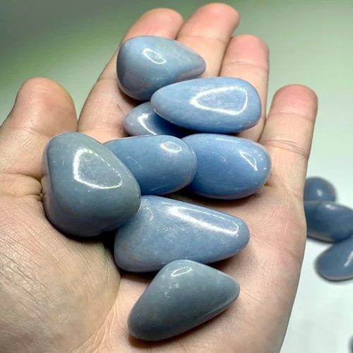 Polished Angelite Tumbled Stone, Color : Sky Blue at Rs 4500 in Anand ...
