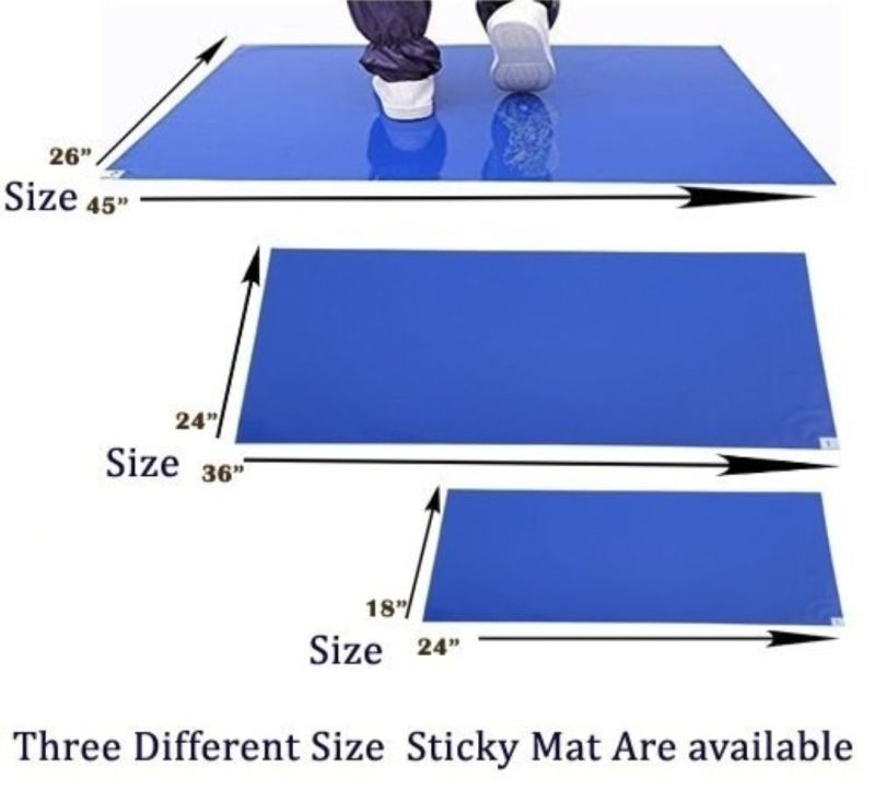 Plain Adhesive Sticky Mats, Color : Blue 2 Feet X 4 Feet For Cleaning ...