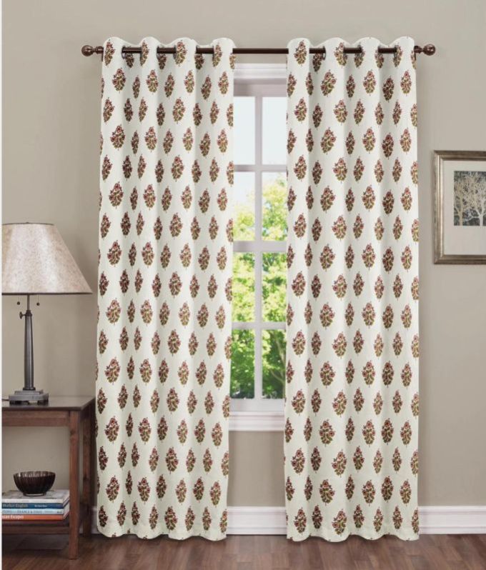 Multicolor Hand Block Printed Cotton Curtain, For Home, Hotel, Feature ...