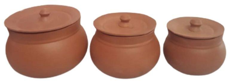 Round Plain Terracotta Clay Handi Set, for Household Kitchen, Feature ...