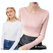 Plain Ladies Rib Pico Top, Sleeve Type : Full Sleeves at Rs 150 in ...