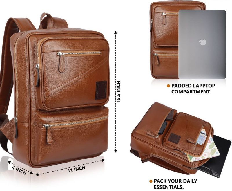 Frontier Plain Genuine Leather Office Messenger backpack Bag Large at ...
