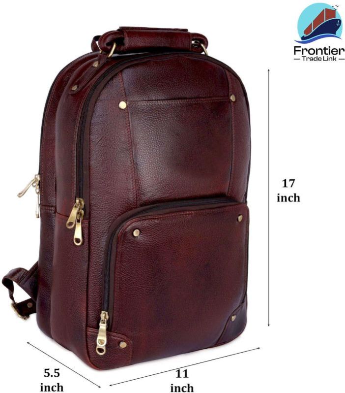 Frontier Maroon Plain Leather Backpack 5.5X11X17 at Rs 42.35 in Thane ...