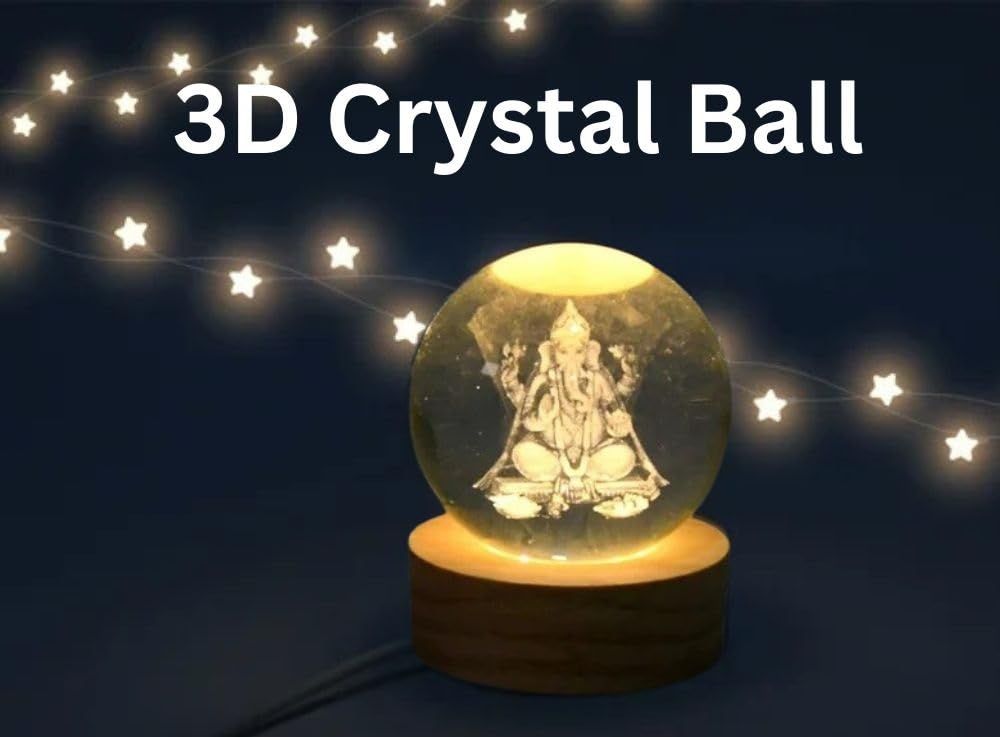Crystal Ganesh Ji Ball Night Light, Color : Multicolor Standard at Rs ...