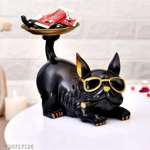 Polyresin Black Sutta Dog Platter Resin Statue for Serving at Rs 319 in ...