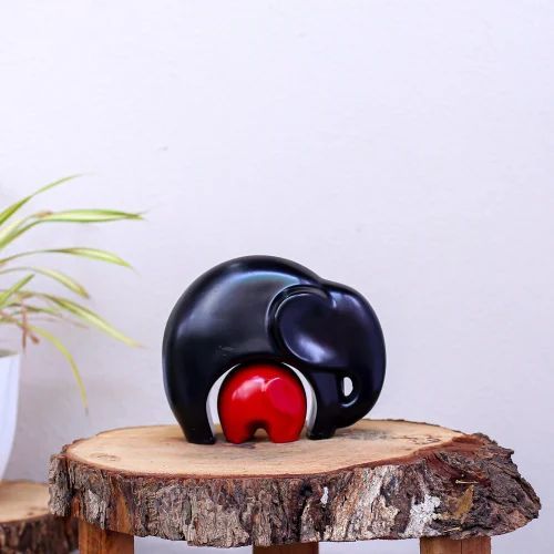 Polyresin Elephant Statue Set, Color : Black Red for Home Decor at Rs ...