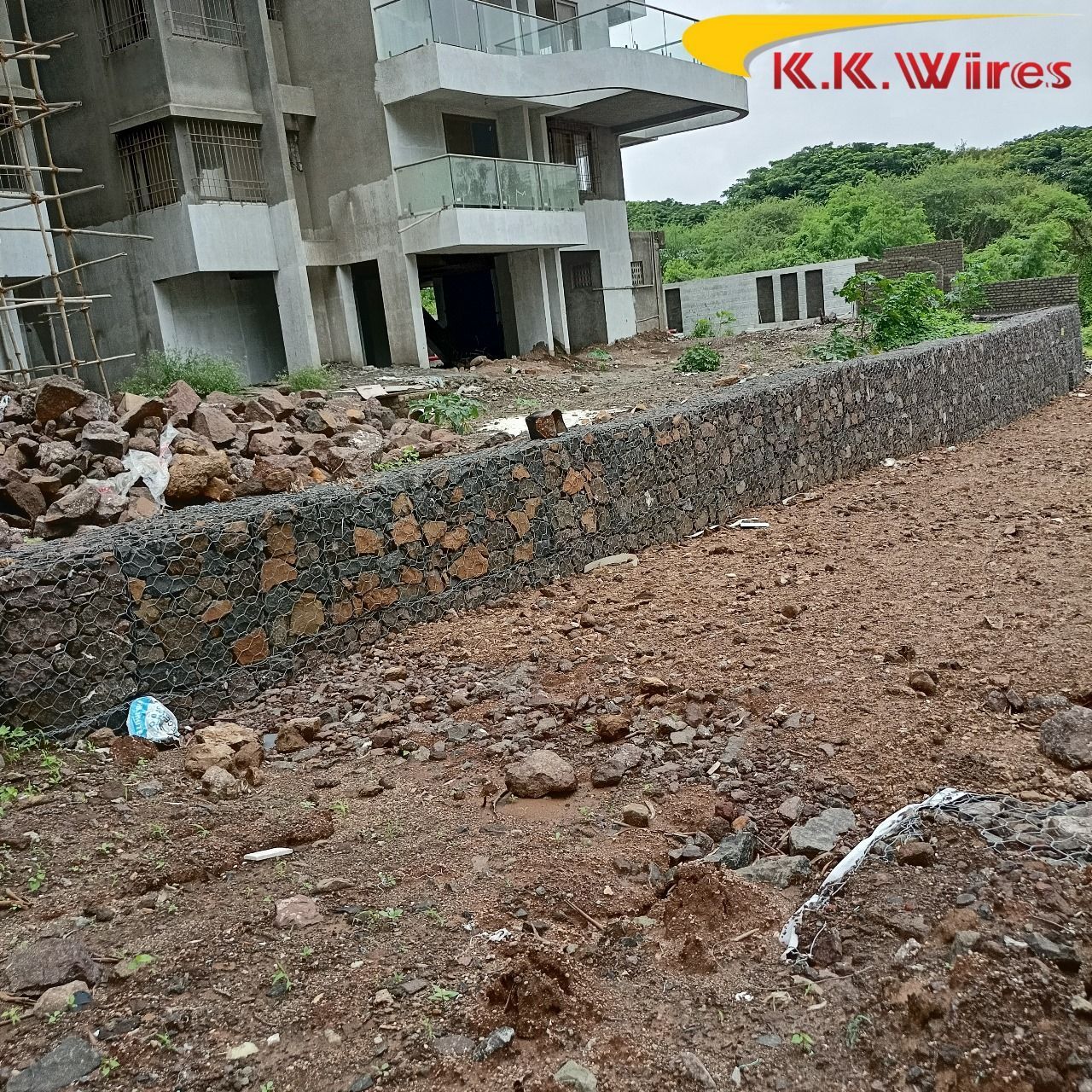 Steel & Stone Gabion Building Plot Wall, Thickness : 100-200 Mm at Rs ...