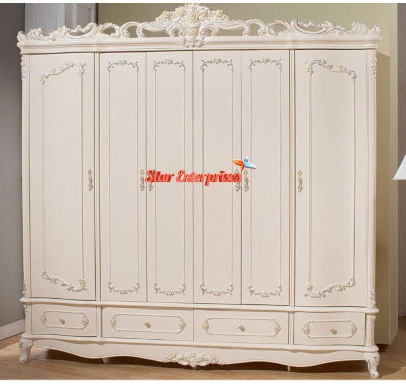 Star Enterprises Teak Wood Gleaming White Classic Wardrobe ALM-035 at ...