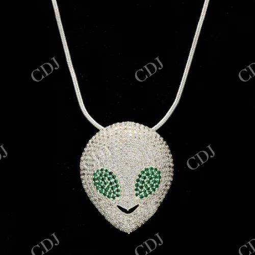 Men's Customized Alien Iced Out Sterling Silver Pendant at Best Price ...