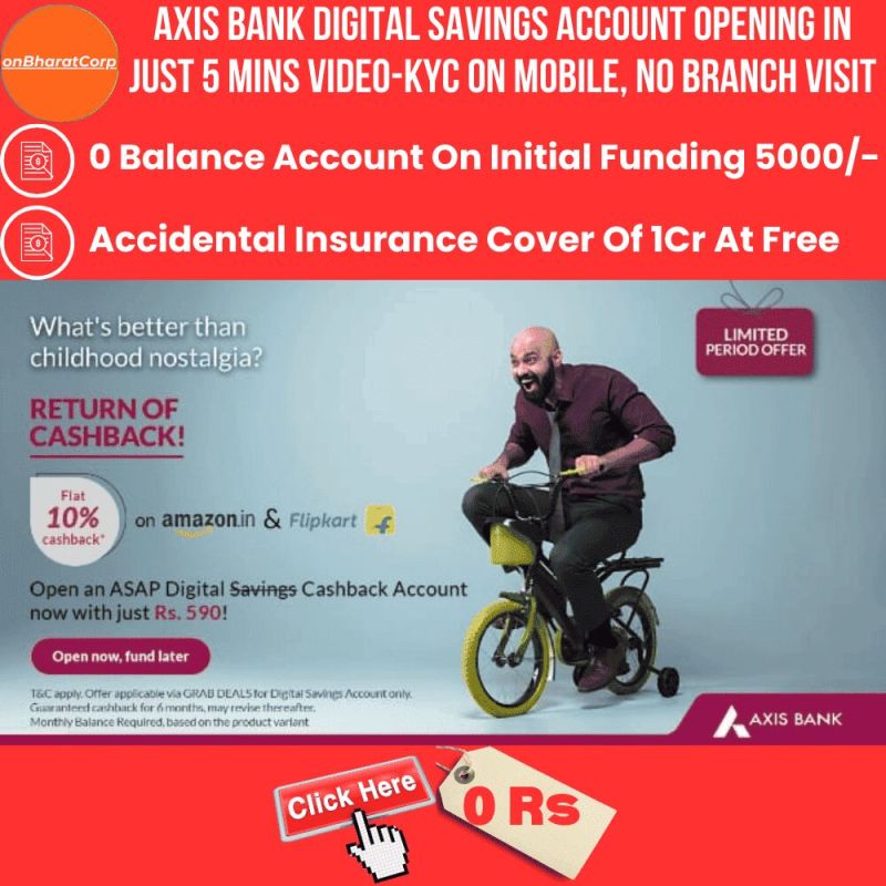 Saving Account Opening Service Axis Bank at Rs 1 in Hyderabad - ID: 7882918