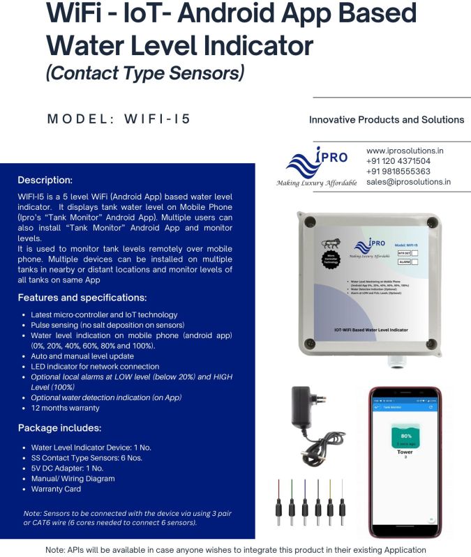 iPRO ABS Automatic Wifi-Android App Bases Water Level Indicator at Rs ...