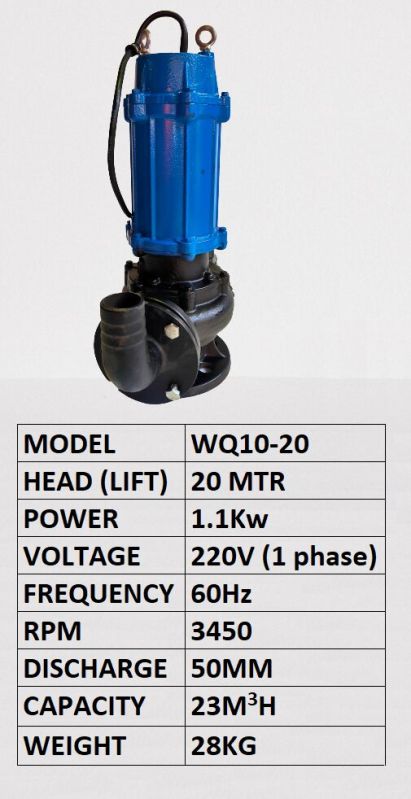 Electric Sump Pump WQ10-20 – 220V Three-Phase Submersible Pump for Industrial Drainage IMPA ...