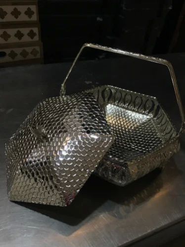 Iron Hexagonal Shape Silver Plated Basket 8 Inch at Rs 1780 in Jaipur ...