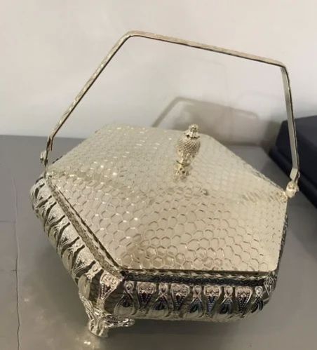 Iron Hexagonal Shape Silver Plated Basket 8 Inch at Rs 1780 in Jaipur ...