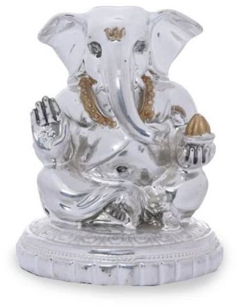 Silver Plated Fiber Modak Ganesha Statue, Packaging Type : Box at Rs ...