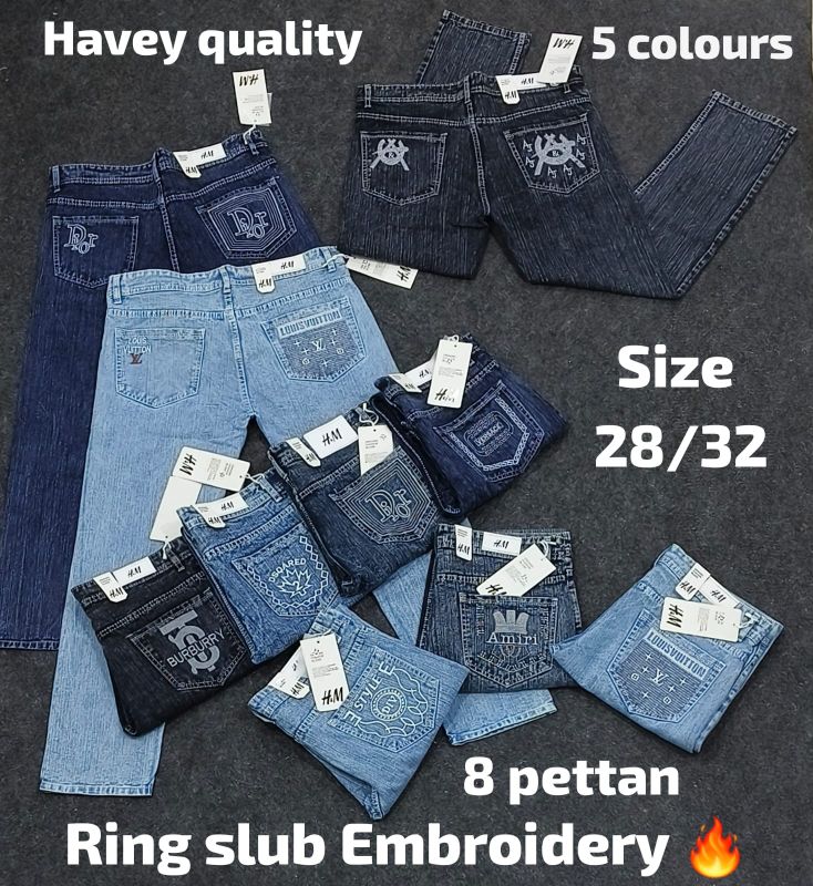 Unisex Ring Slub Embroidery Denim Jeans 28 & 32 at Rs 310 in Thane - ID ...