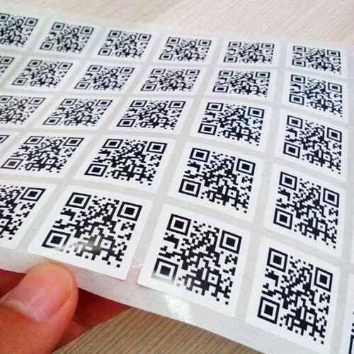 Paper Qr Code Barcode Sticker Label, Color : White ( Base ) at Best ...