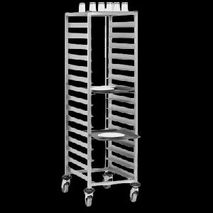 Rectangular Polished Vegetable Tray Stacking Trolley, for Putting ...